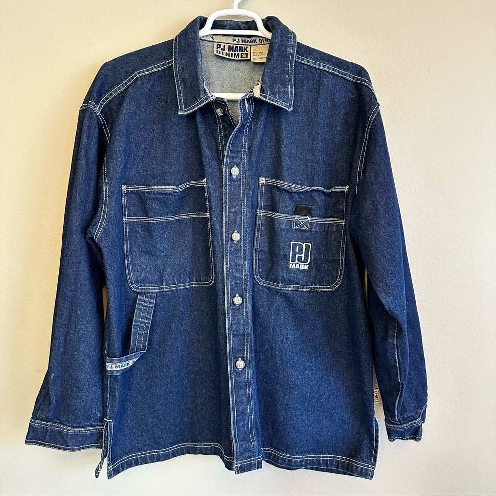 Vintage Pj Mark Denim Jacket 100% Cotton Size Xl - Gem